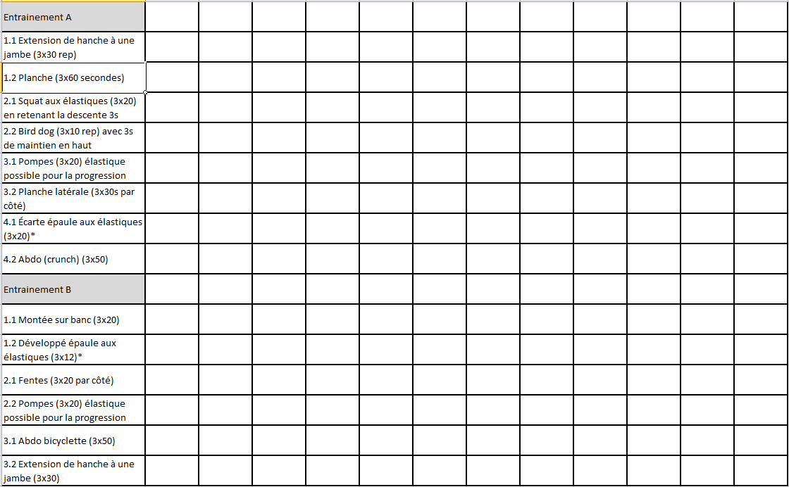 Remise en forme sur 4 semaines - confirmés - Posifit Mind